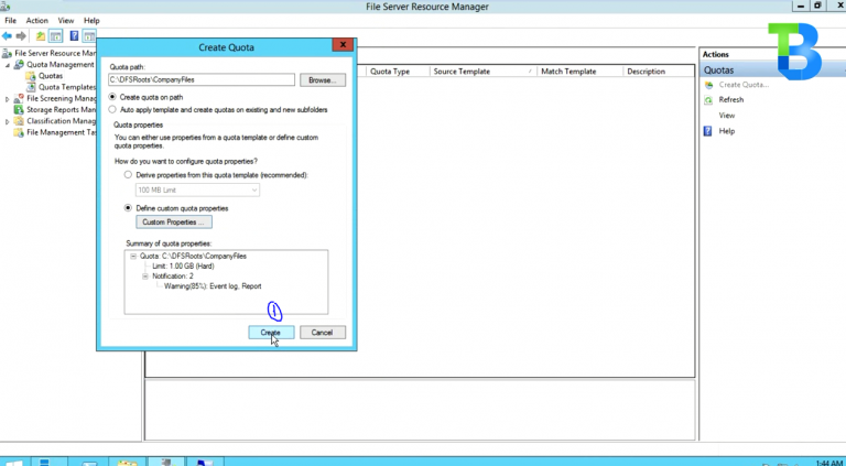 Configure Disk Quota Using Fsrm Windows Server 2012 R2